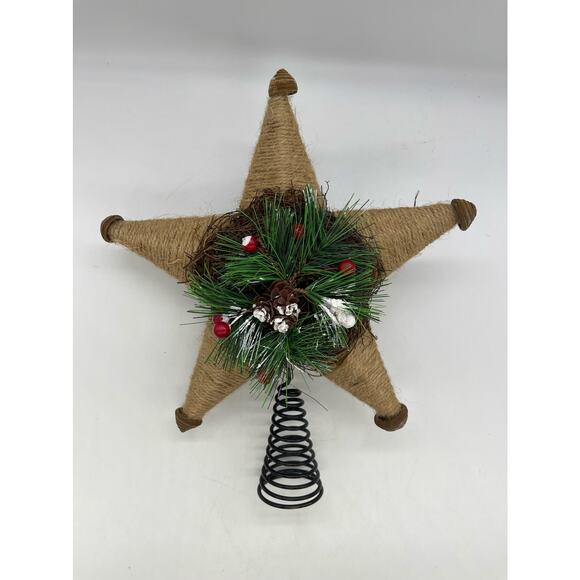 Unmarked | Holiday | Star Christmas Tree Topper Twine Farmhouse Country ...